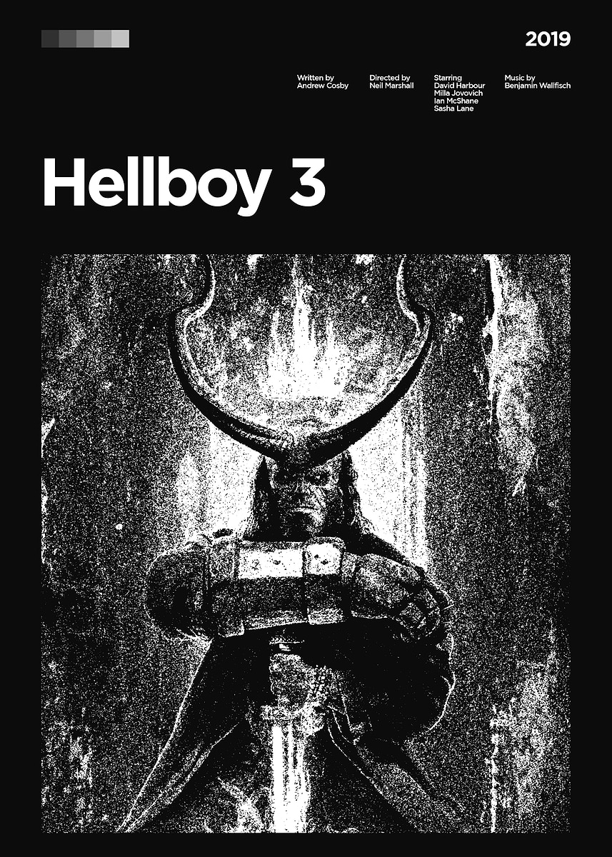 'Hellboy 3 Movie Poster' Poster, picture, metal print, paint by Geral ...