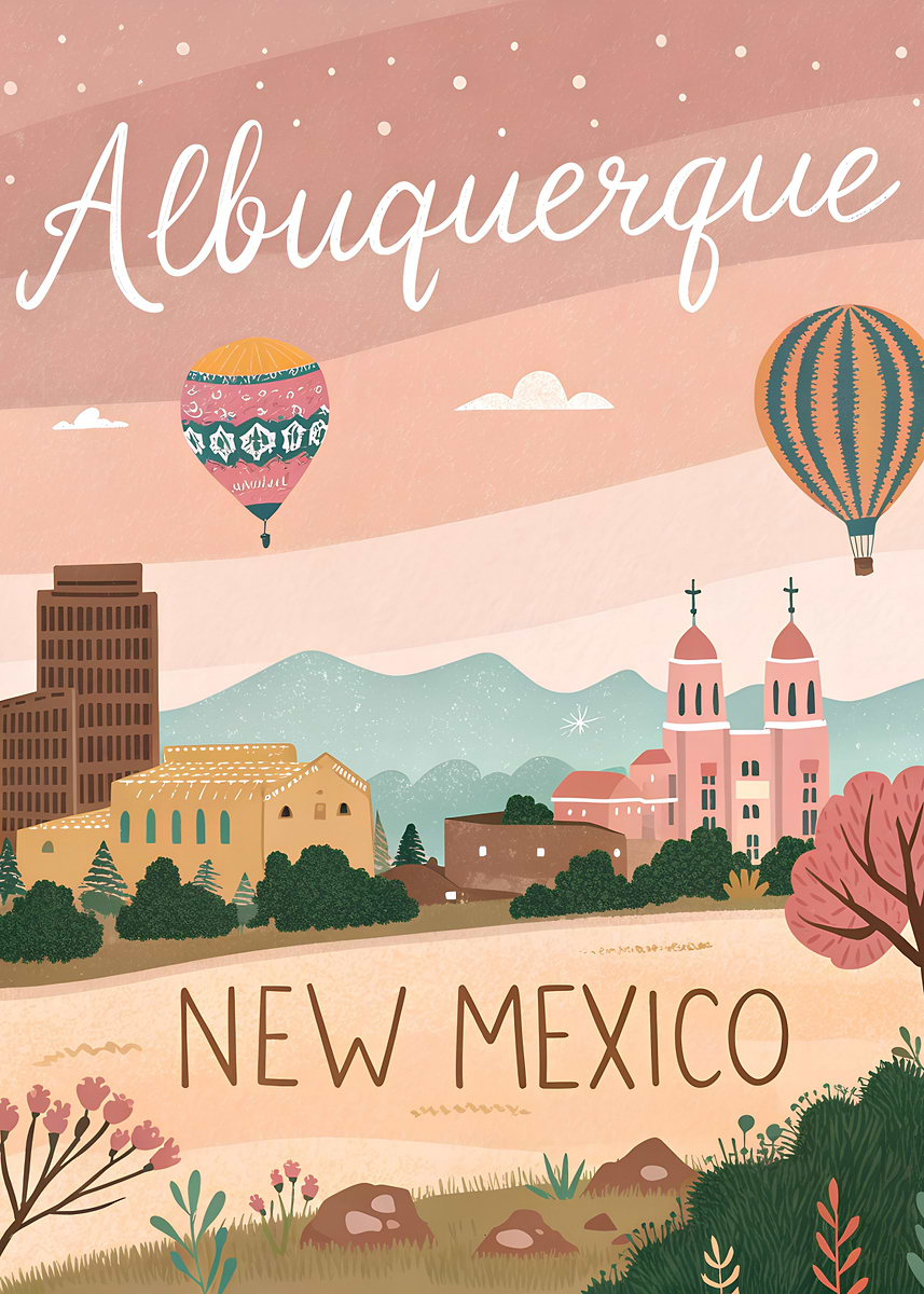 'Albuquerque, New Mexico' Poster, picture, metal print, paint by Ray ...