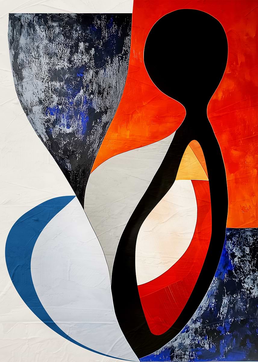 'Abstract Art with Curved Shapes' Poster, picture, metal print, paint ...