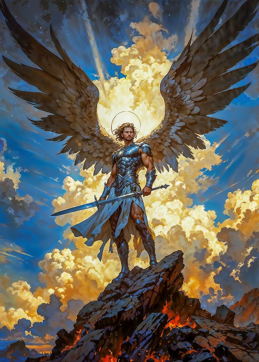 'Archangel Warrior ' Poster, picture, metal print, paint by Alice White ...