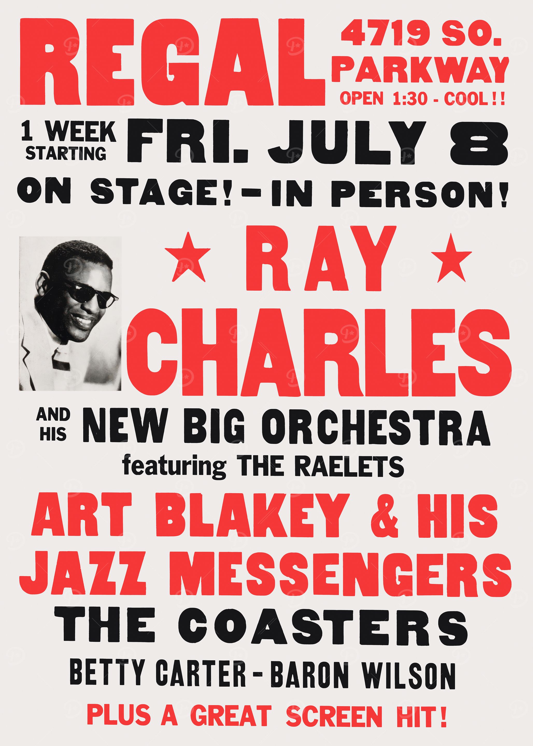 'Ray Charles Concert Poster' Poster, picture, metal print, paint by ...