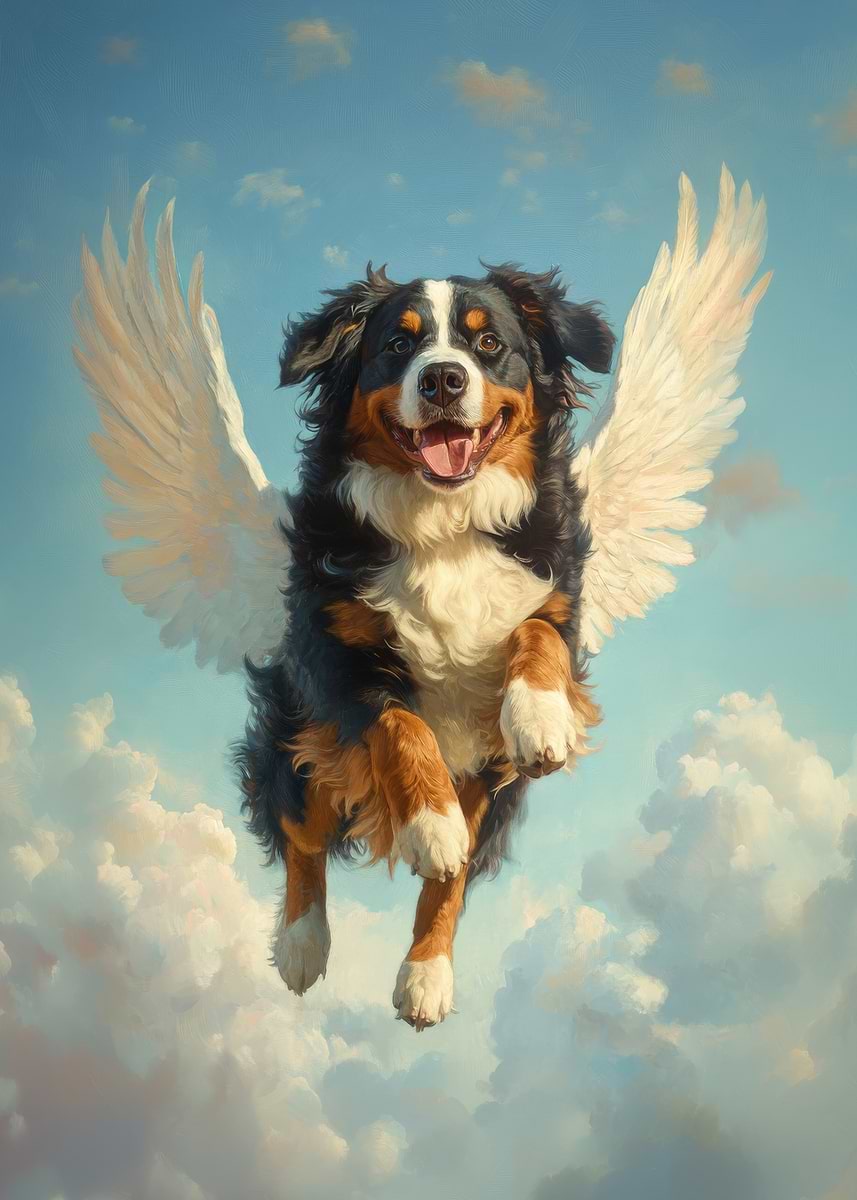 'Bernese Mountain Dog Angel | Gentle Giant Memorial | Dog with Wings ...