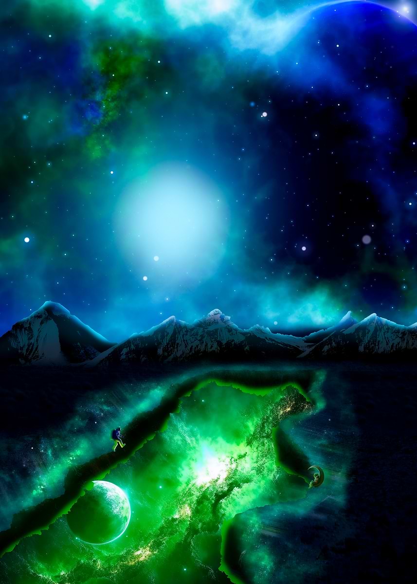 'Universal rift ' Poster, picture, metal print, paint by Sohail Bashir ...