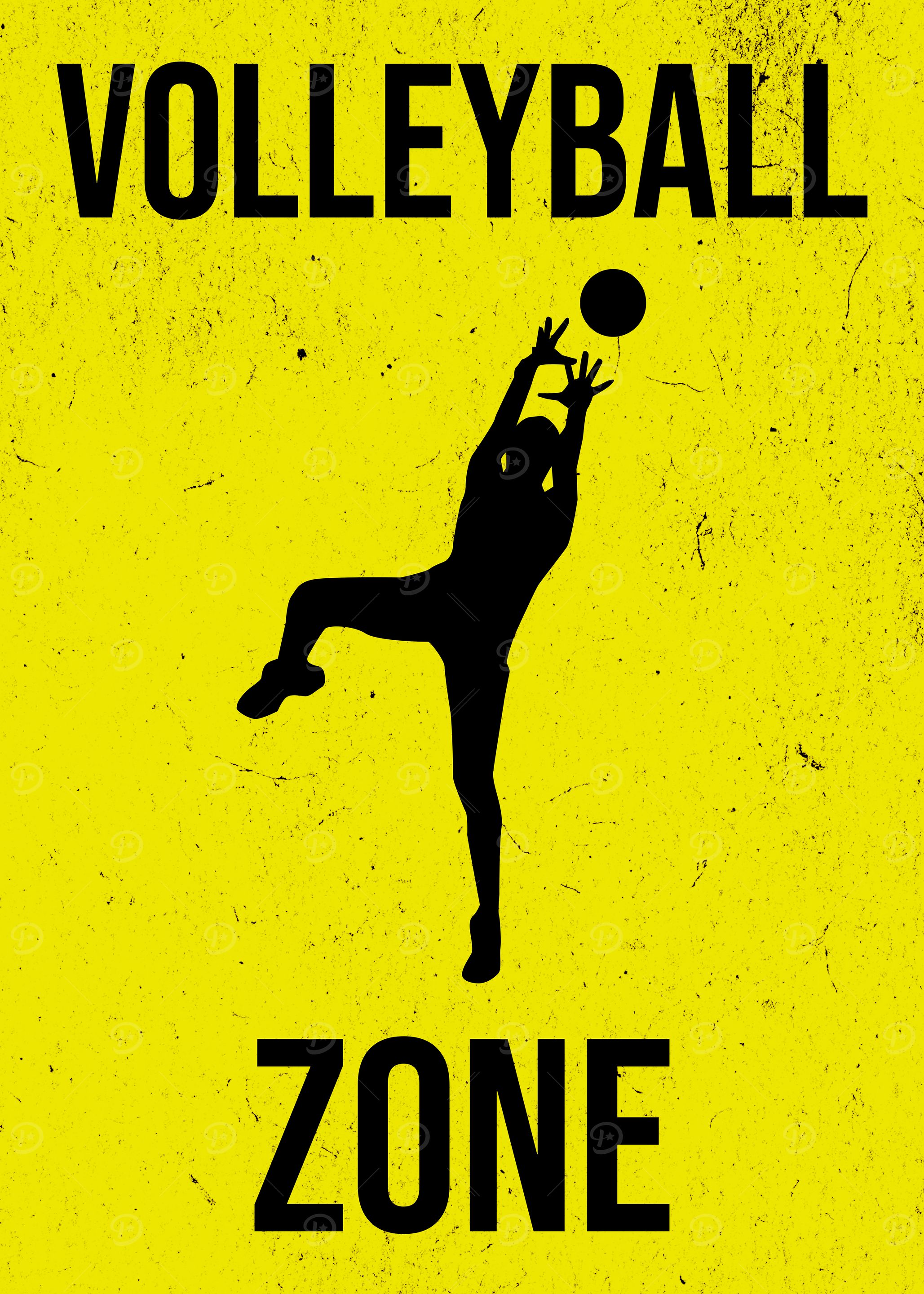 'Volleyball Zone Silhouette Setter' Poster, picture, metal print, paint ...