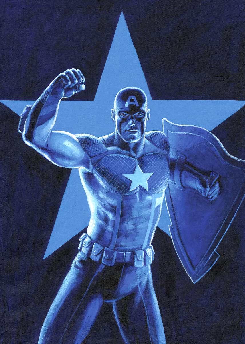 'Captain America Blue' Poster, picture, metal print, paint by Marvel ...