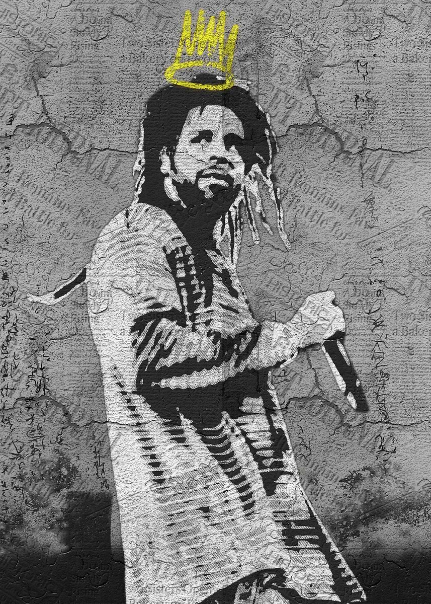 'J. Cole Graffiti Art' Poster, picture, metal print, paint by Brexmore ...