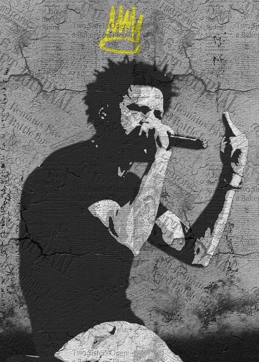 'Graffiti Portrait of Rapper' Poster, picture, metal print, paint by ...
