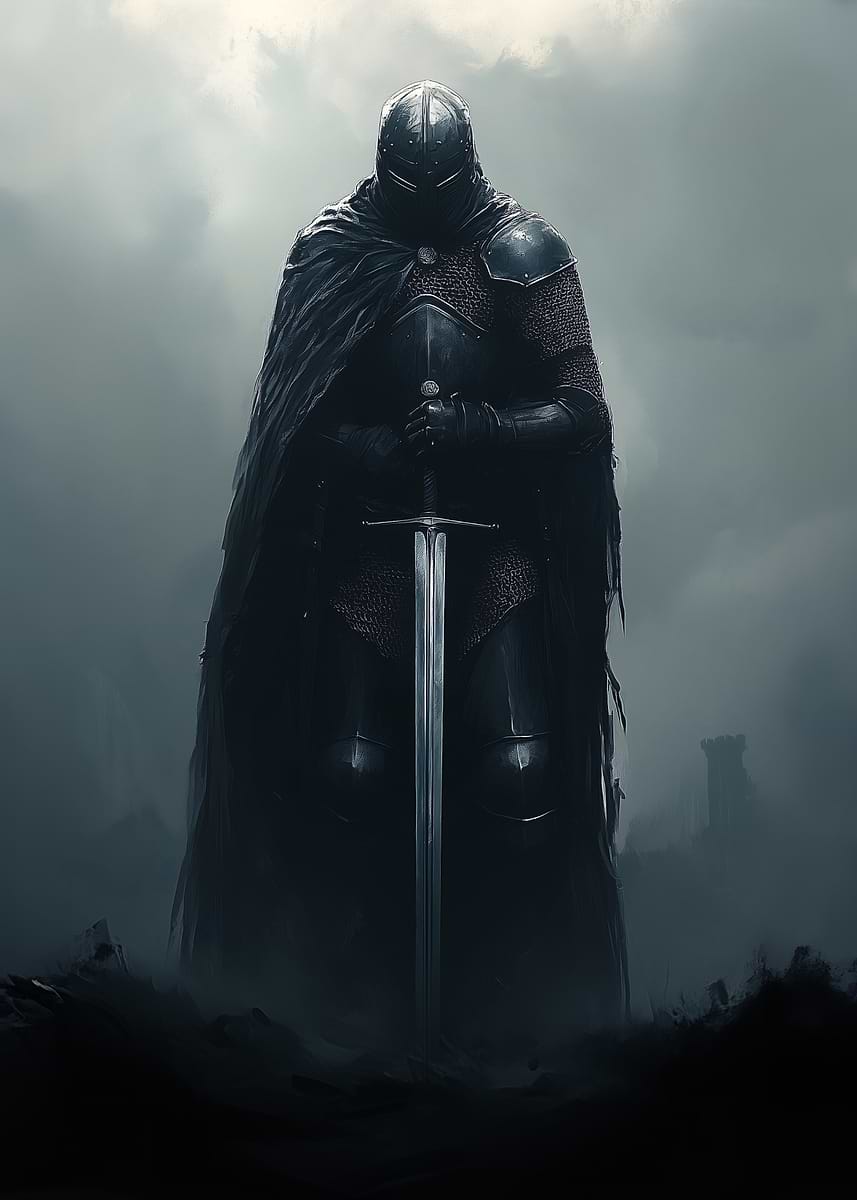 'Dark Knight in Fog' Poster, picture, metal print, paint by Leoni ...