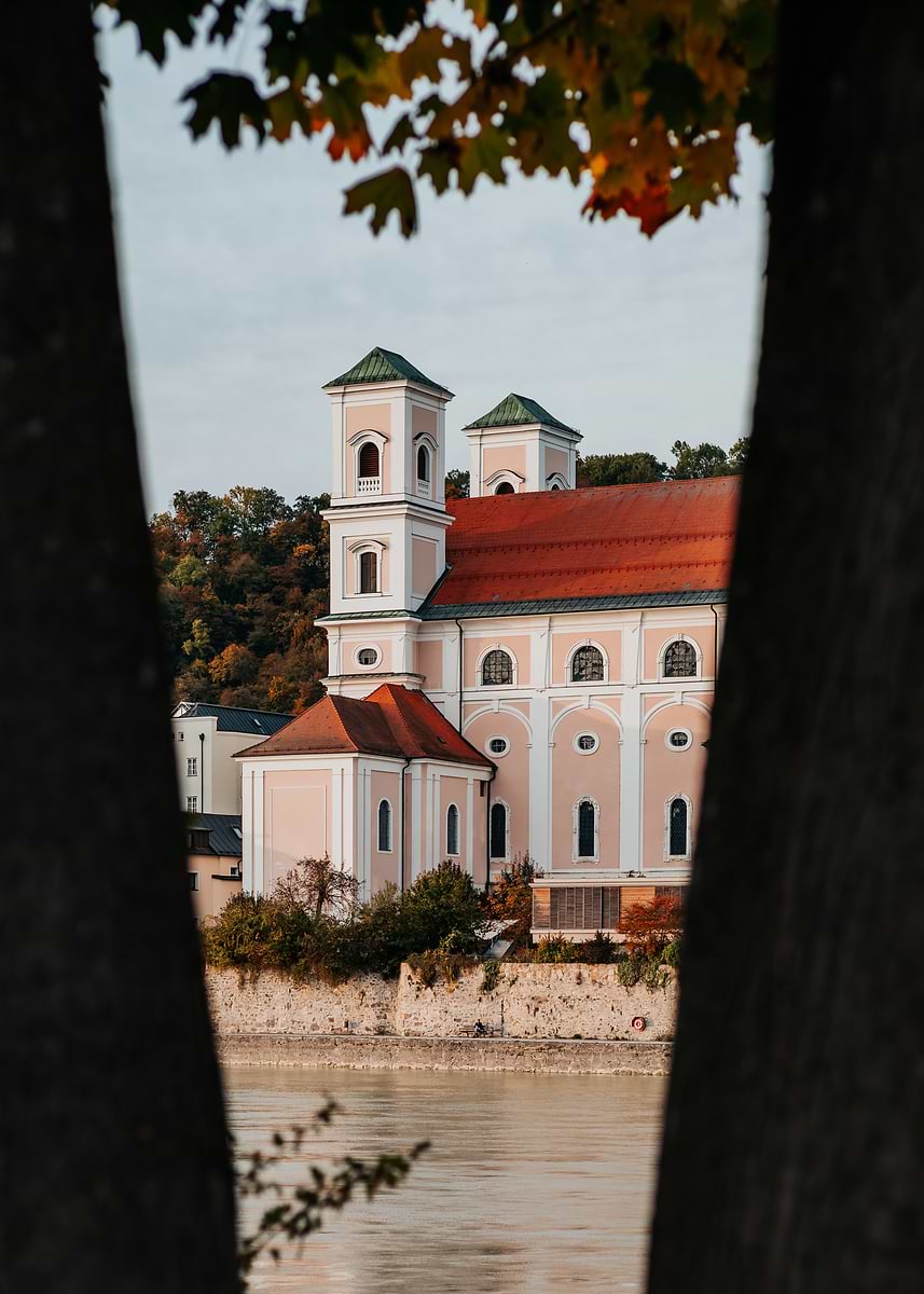 'St. Michael Church – Riverside Beauty in Passau' Poster, picture ...