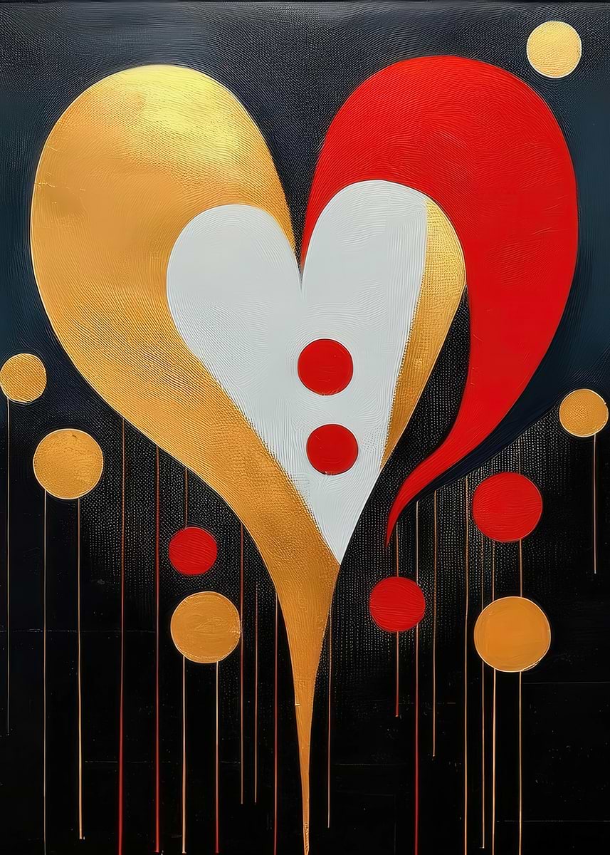 'Abstract Heart Painting' Poster, picture, metal print, paint by Ingrid ...