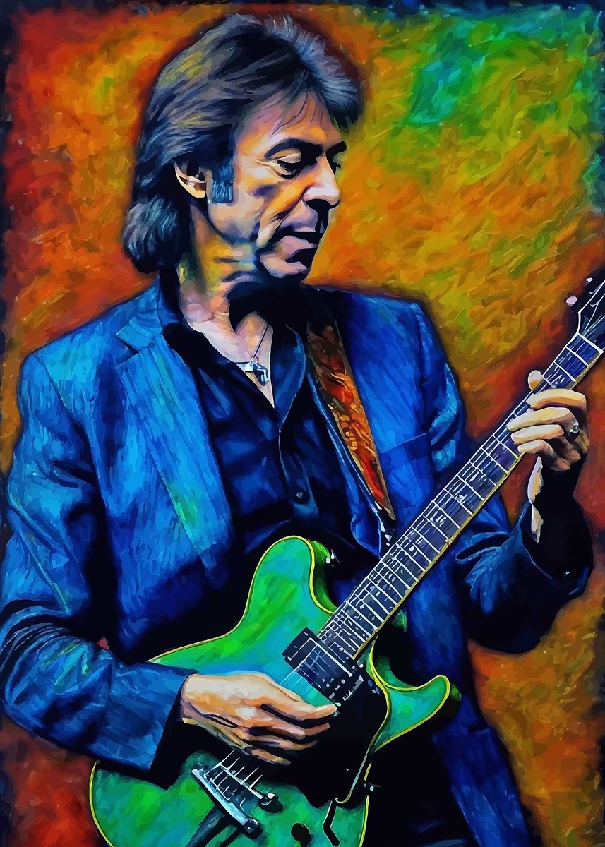 'Steve Hackett Guitarist Portrait' Poster, picture, metal print, paint ...