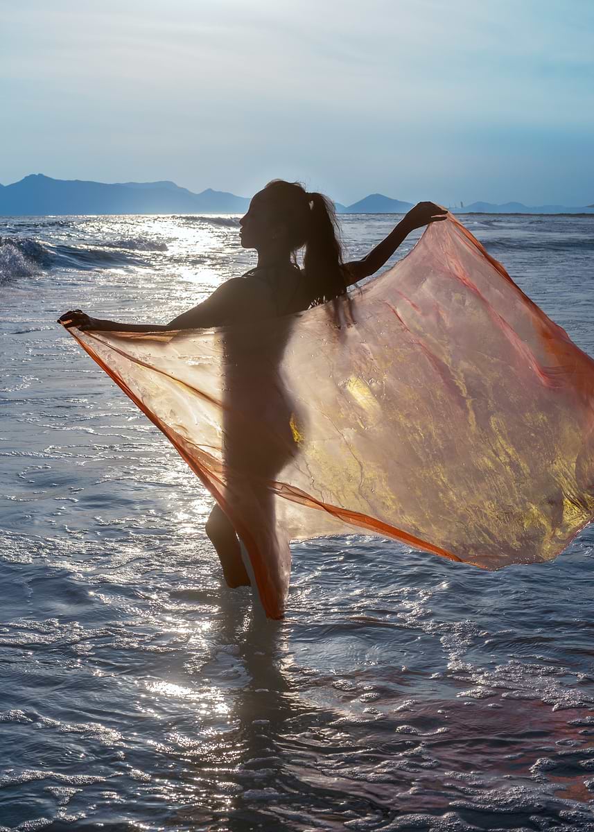 'Silhouette in the Sea' Poster, picture, metal print, paint by 100tong | Displate