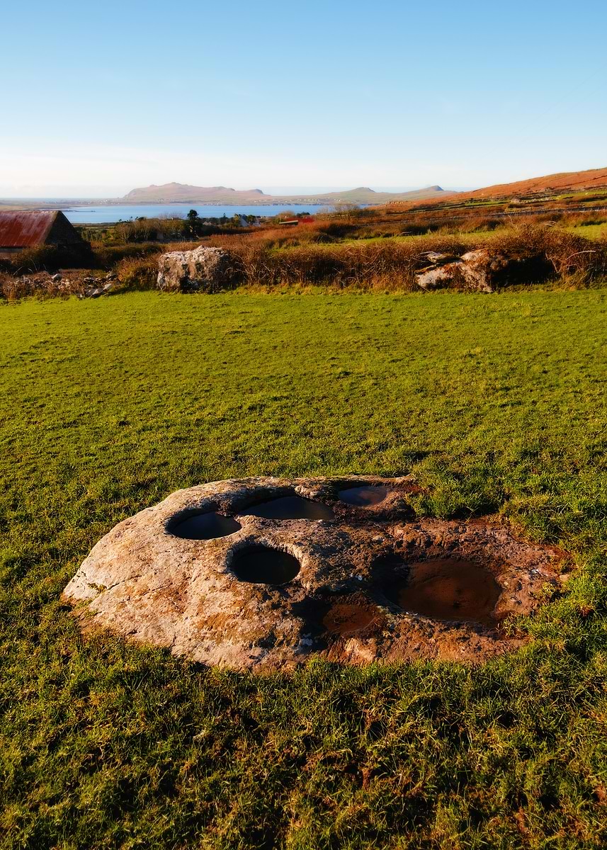 'Bullaun Stone of Dingle Peninsula' Poster, picture, metal print, paint ...