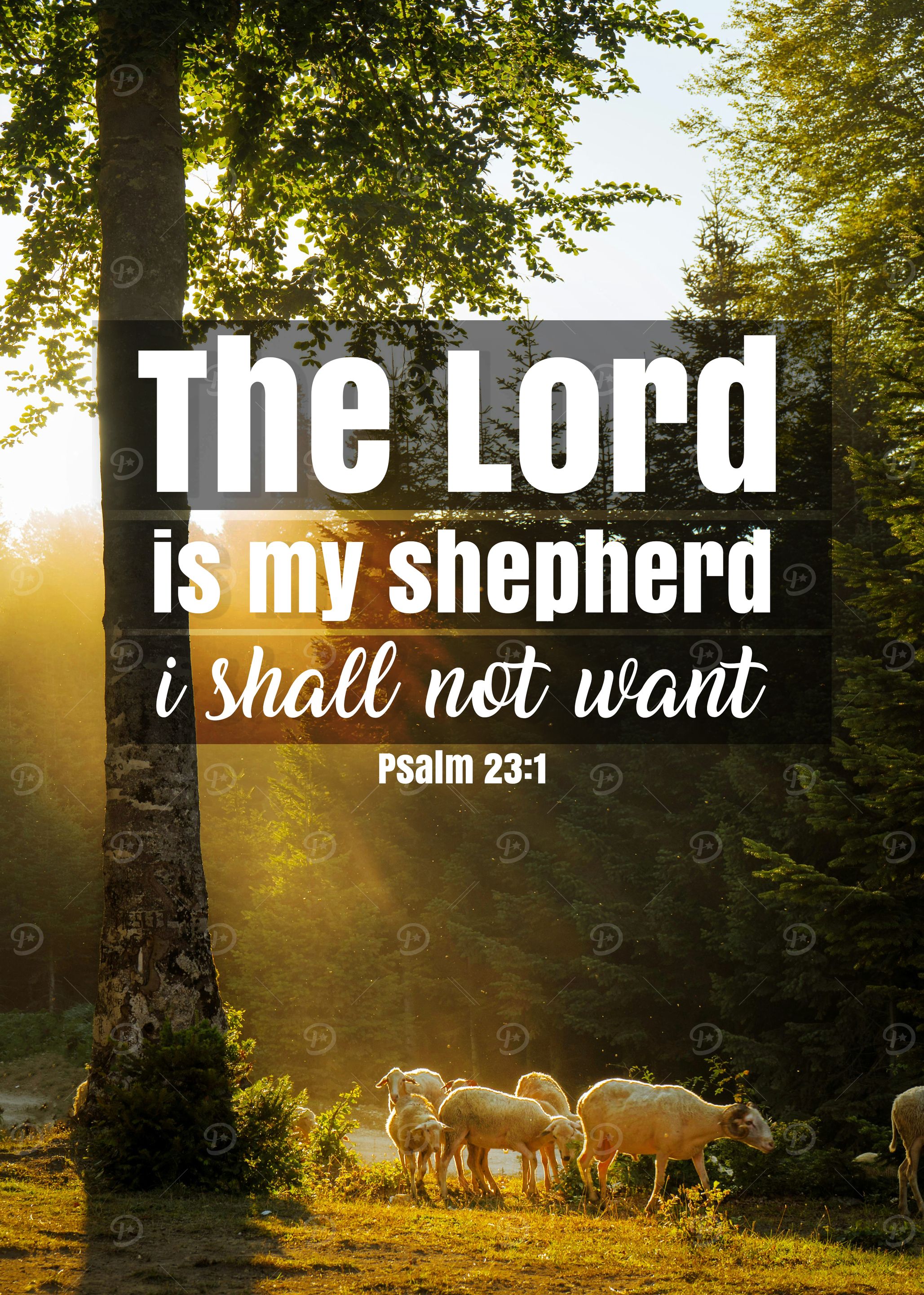 'Psalm 23:1 - The Lord is My Shepherd' Poster, picture, metal print ...