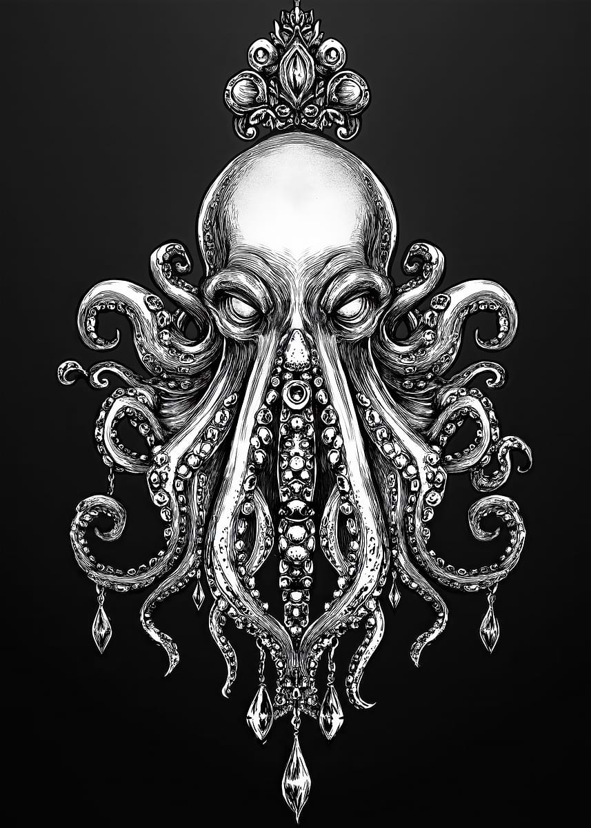 'Octopus Crown' Poster, picture, metal print, paint by 77 Posters ...