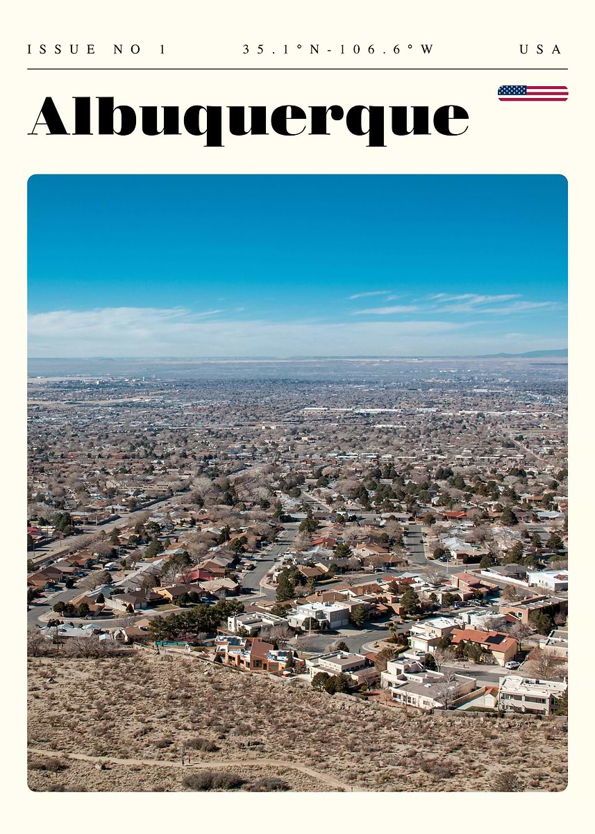 'Albuquerque New Mexico Travel Art Poster' Poster, picture, metal print ...