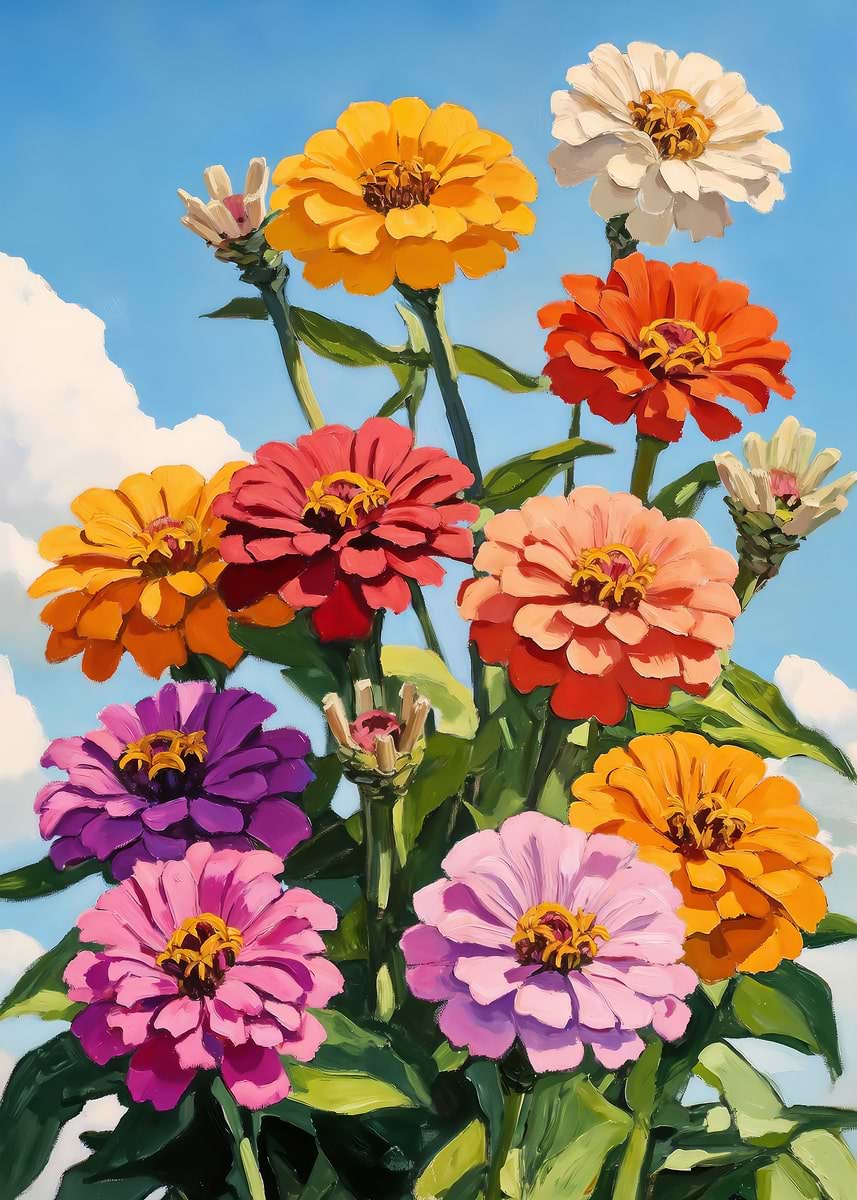 'Bloom in Zinnia' Poster, picture, metal print, paint by in candle ...