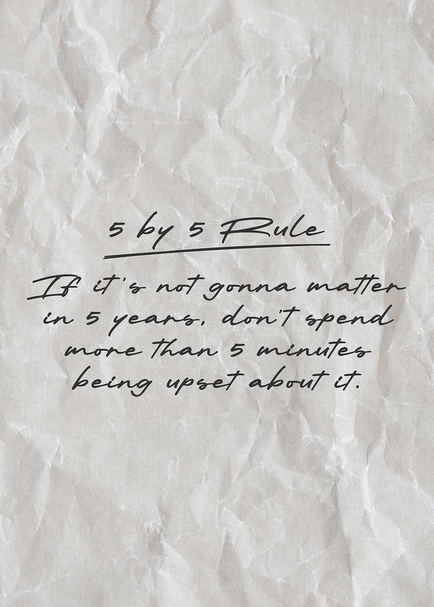 '5 by 5 Rule Inspirational Motivational Quote' Poster, picture, metal ...