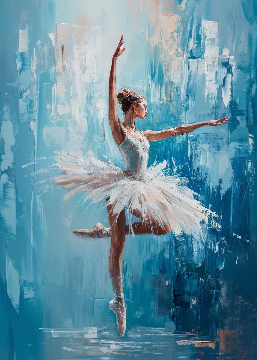 'Ballet Dancer in Blue | Ballet Dancer Print' Poster, picture, metal ...