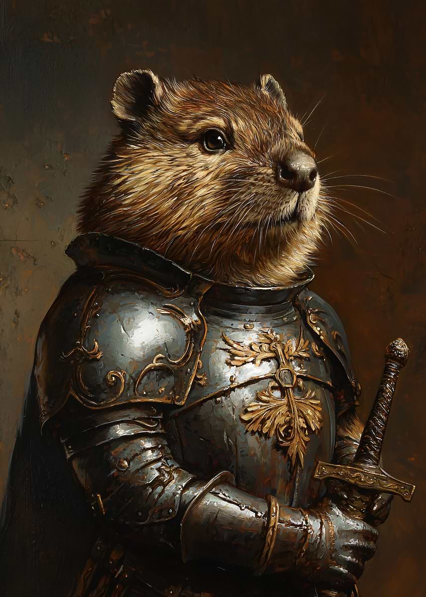 'Fantasy Knight Beaver' Poster, picture, metal print, paint by Masaki ...