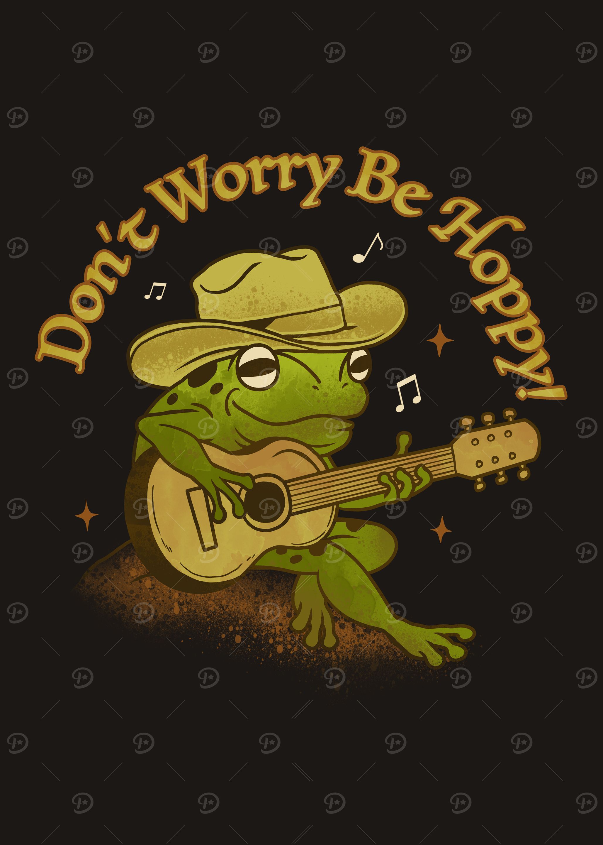 'Hoppy Frog Guitarist' Poster, picture, metal print, paint by Dan ...