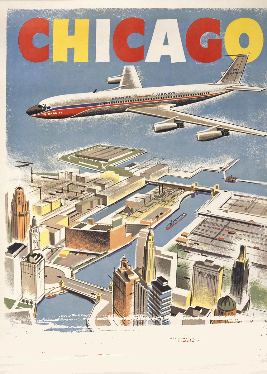 'Chicago Travel Poster' Poster, picture, metal print, paint by EDSON ...