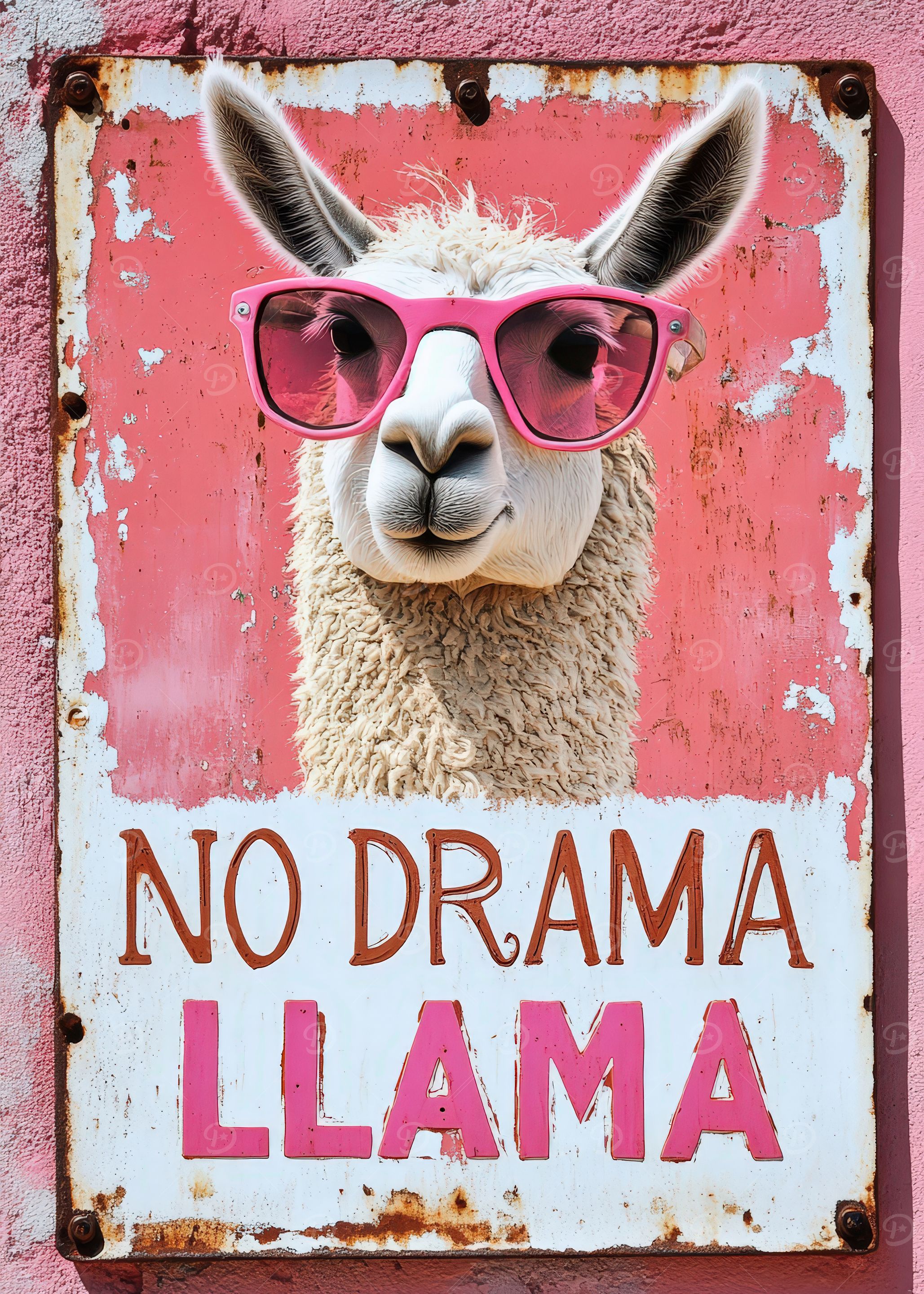 'No Drama Llama' Poster, picture, metal print, paint by TESSERACT 07 ...