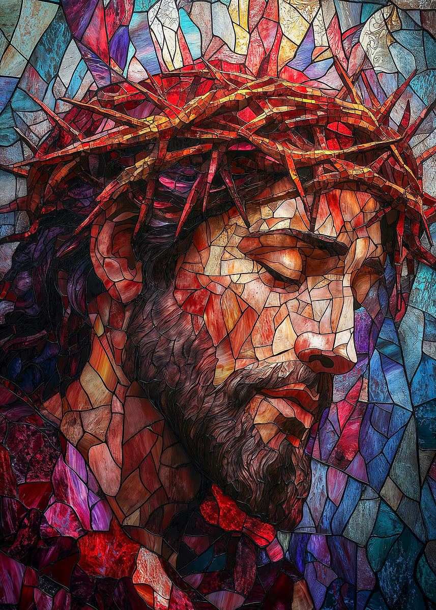 'Jesus Christ Crown of Thorns' Poster, picture, metal print, paint by ...