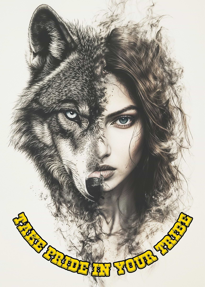 'Wolf Woman Portrait' Poster, picture, metal print, paint by ...