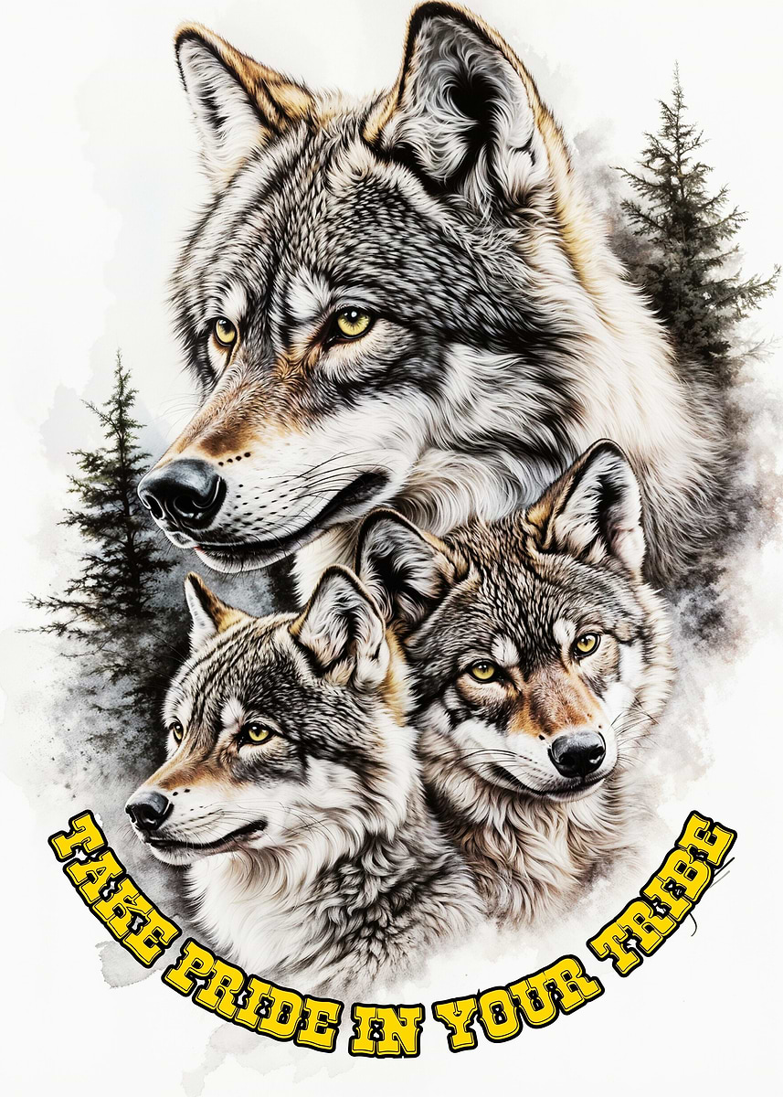'Wolf Pack Pride' Poster, picture, metal print, paint by Airborne71LLC | Displate