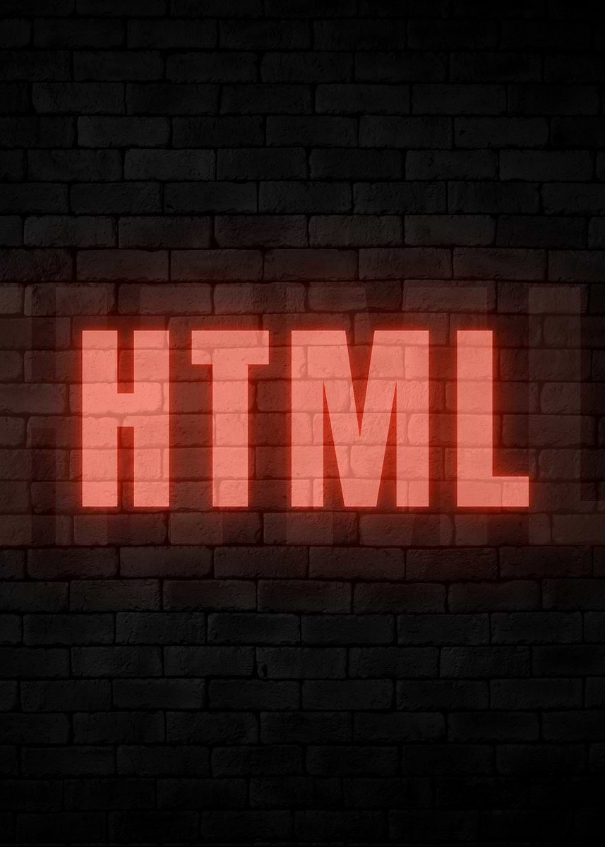 'HTML Neon Sign' Poster, picture, metal print, paint by Wisnu Harjanta ...