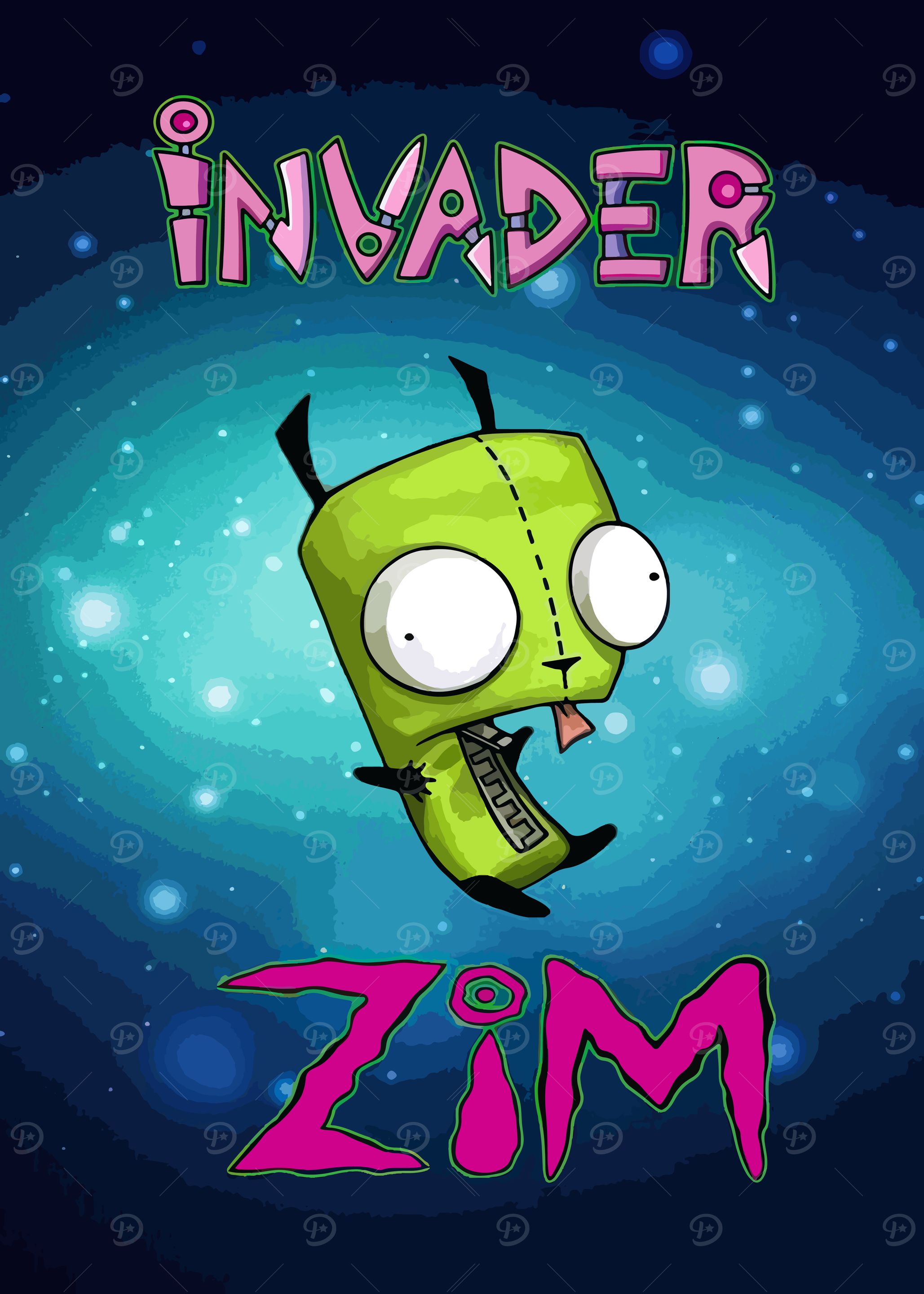 'Invader Zim Cartoon Poster' Poster, picture, metal print, paint by ...