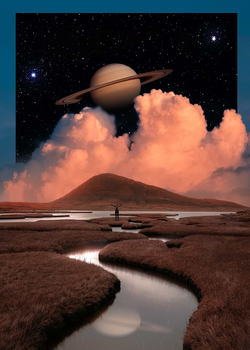 'Saturn surrealism' Poster, picture, metal print, paint by Trigonal Art ...