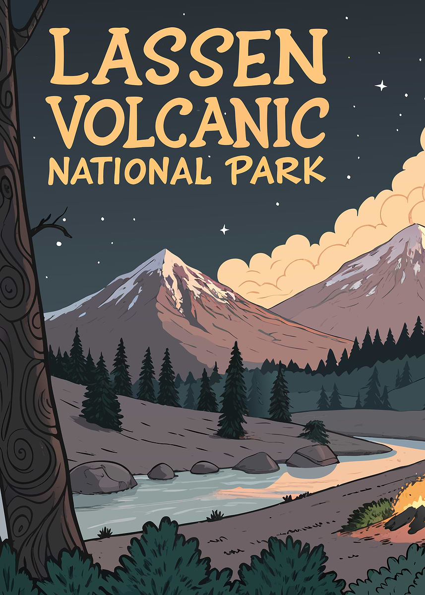 'Lassen Volcanic National Park' Poster, picture, metal print, paint by ...