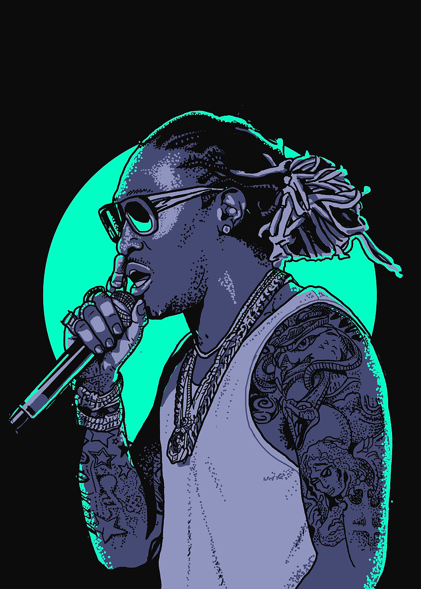 'Future - Neon Glow Rapper' Poster, picture, metal print, paint by Dave ...