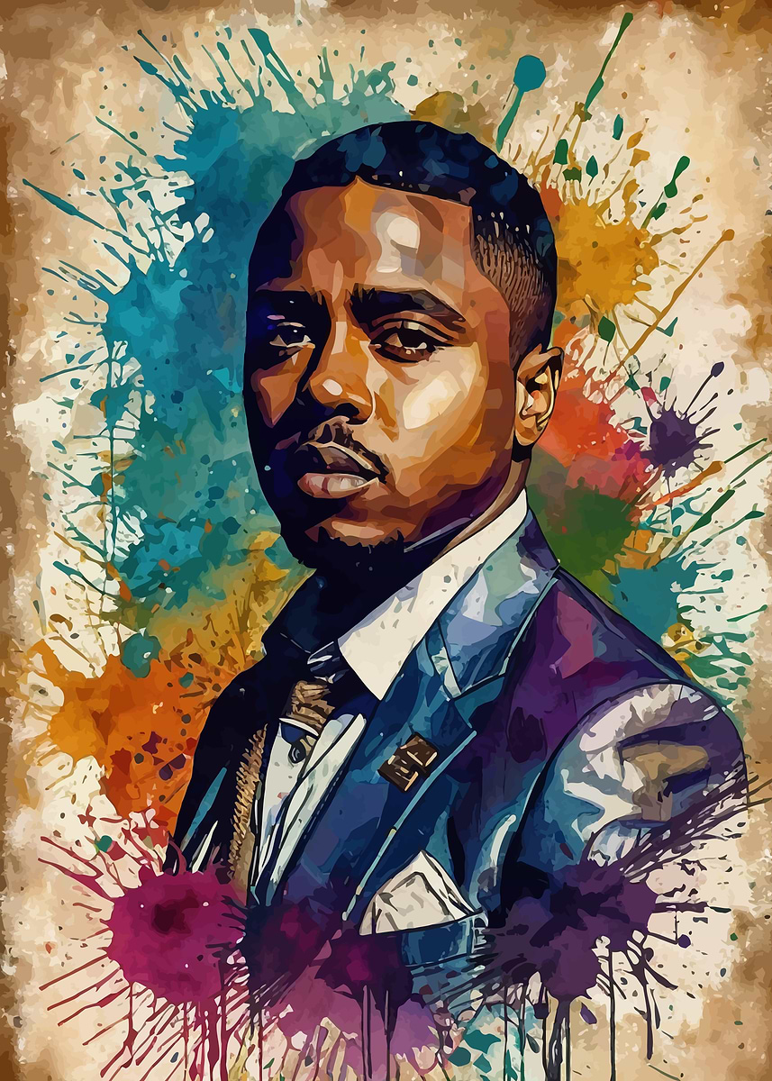 'NAS Watercolor Portrait' Poster, picture, metal print, paint by ...
