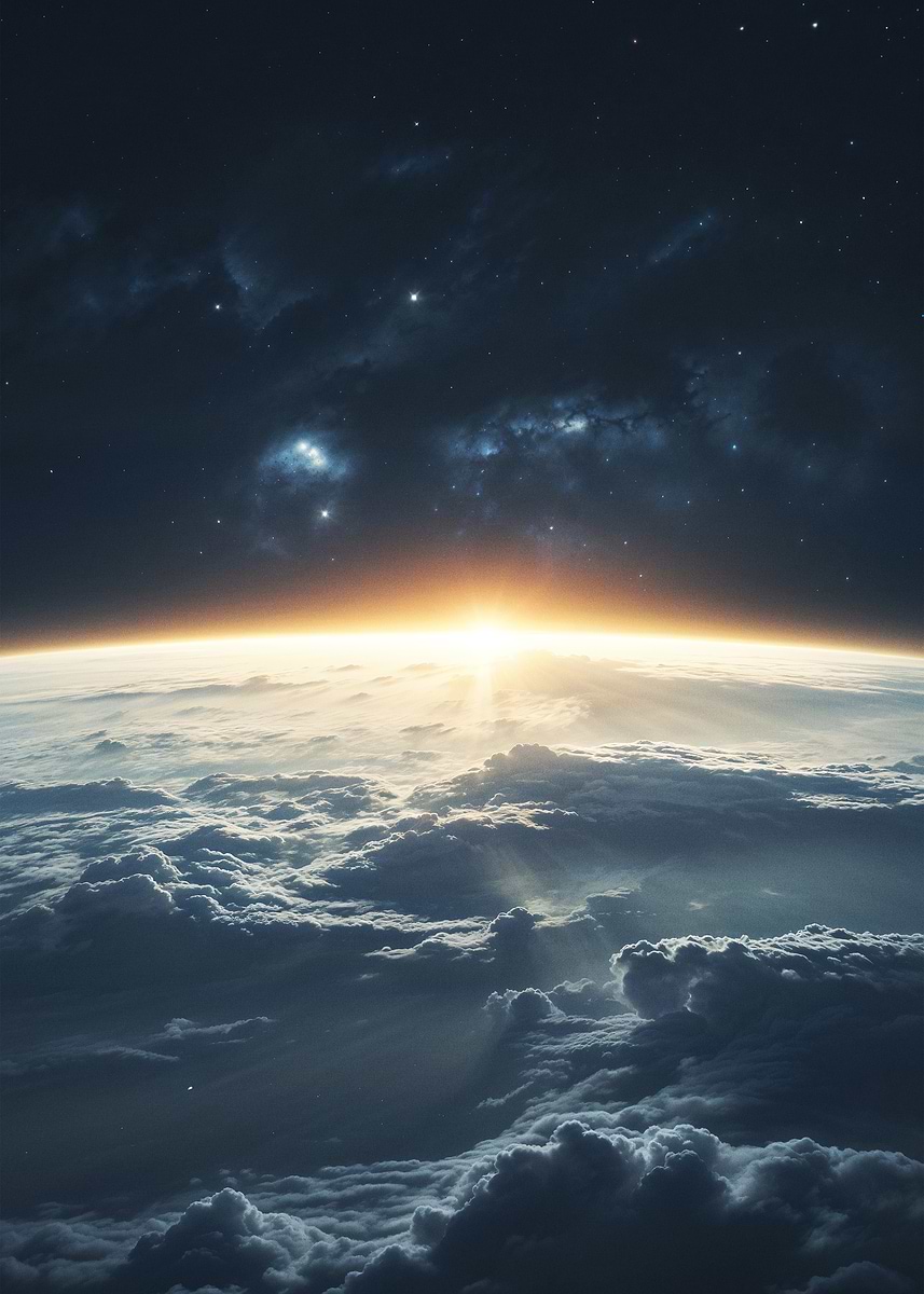'Sunrise from Space' Poster, picture, metal print, paint by FlyingBlade ...