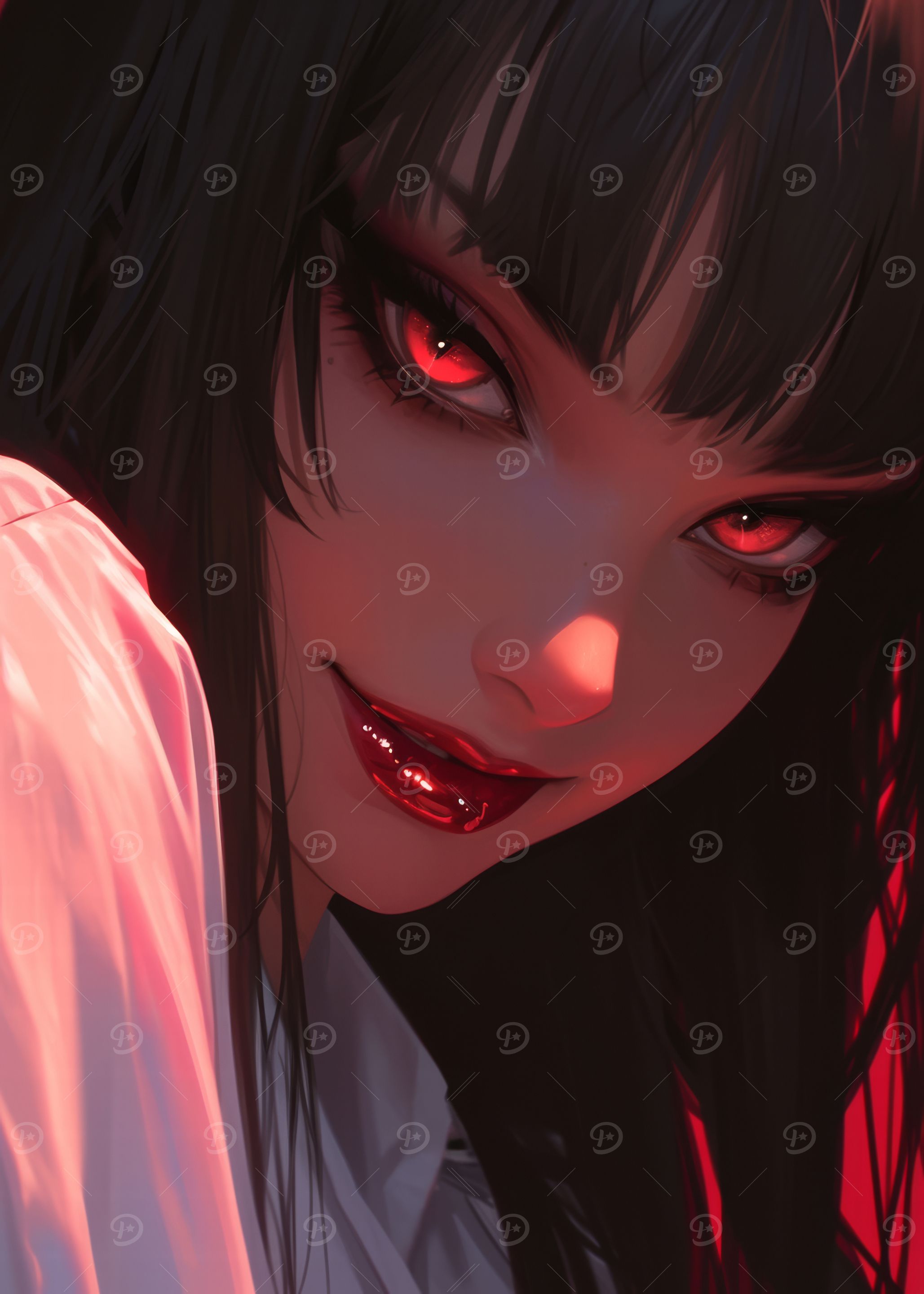Anime Girl Eyes Red