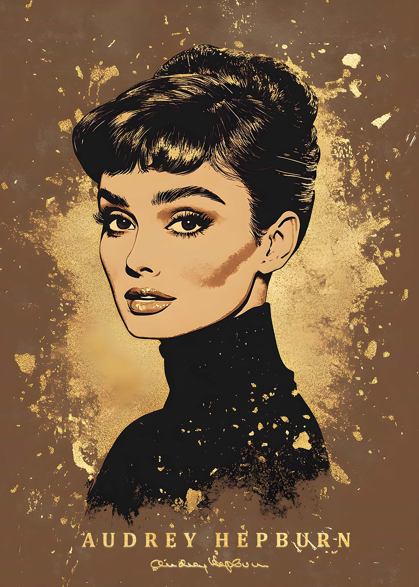 'Audrey Hepburn portrait Art' Poster, picture, metal print, paint by ...