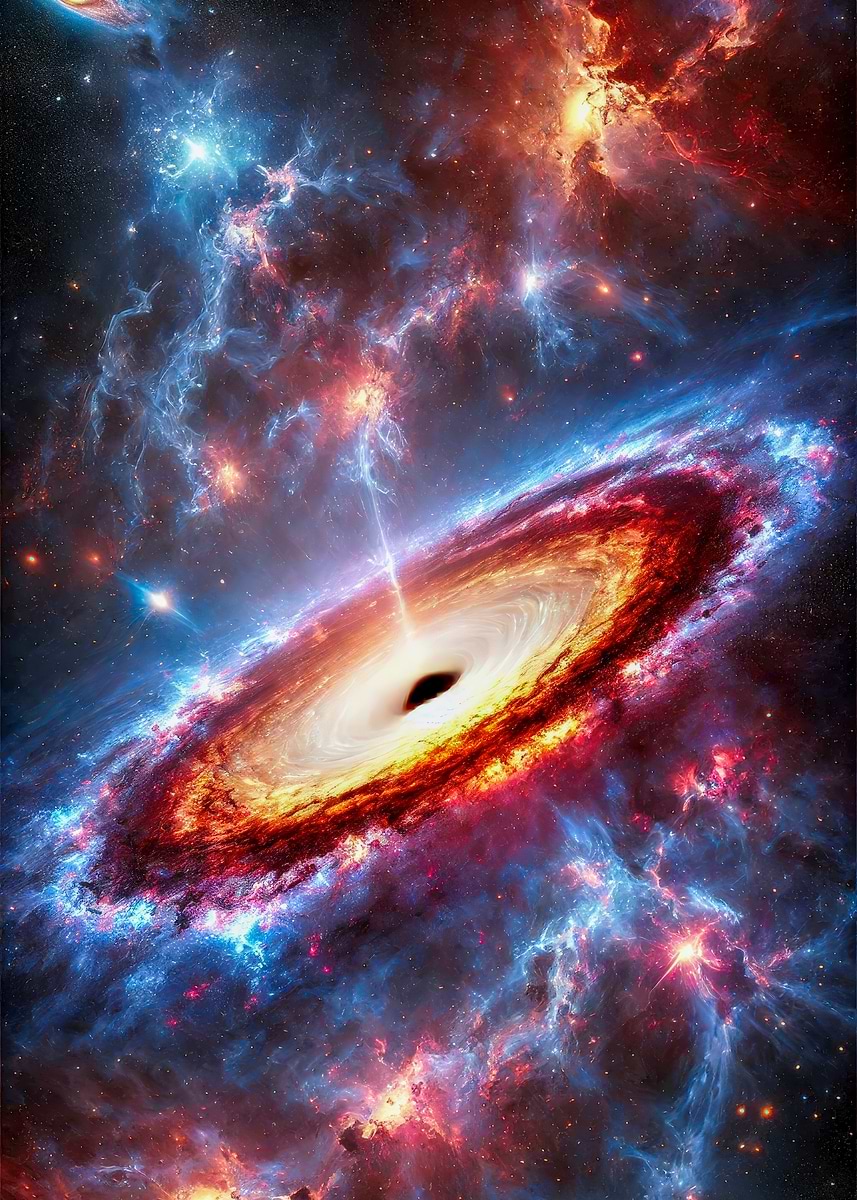 'Singularity's Embrace: A Cosmic Black Hole' Poster, picture, metal ...