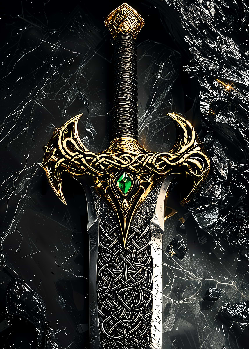'Ornate Fantasy Sword' Poster, picture, metal print, paint by SuperNova ...