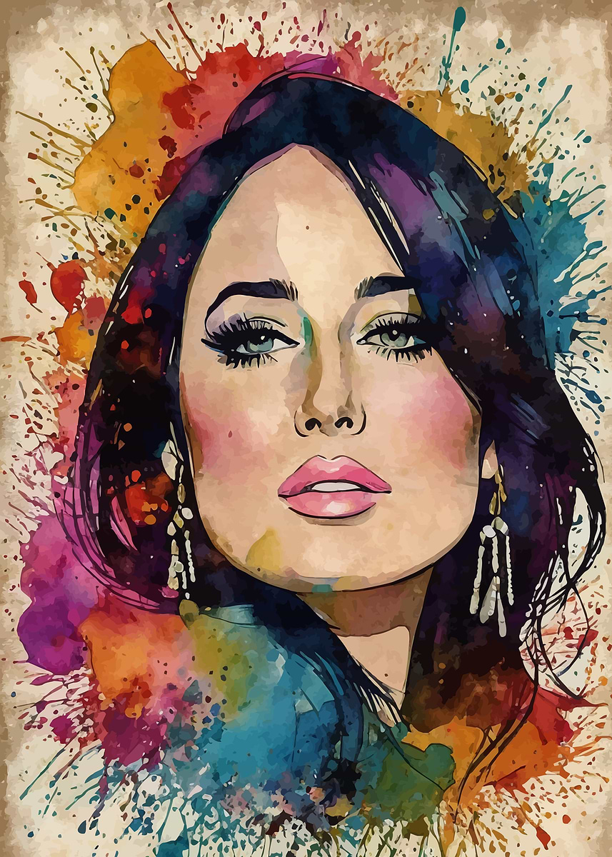 'Kacey Musgraves Watercolor Portrait' Poster, picture, metal print ...