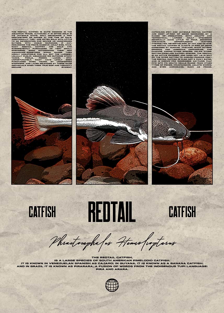 'Redtail Catfish Tropical Fish Keeper Poster' Poster, picture, metal ...