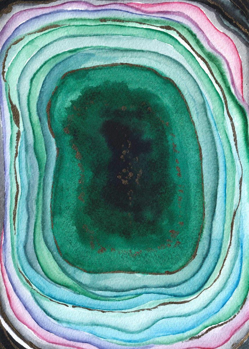 'Watercolor Agate Geode' Poster, picture, metal print, paint by Aloke ...