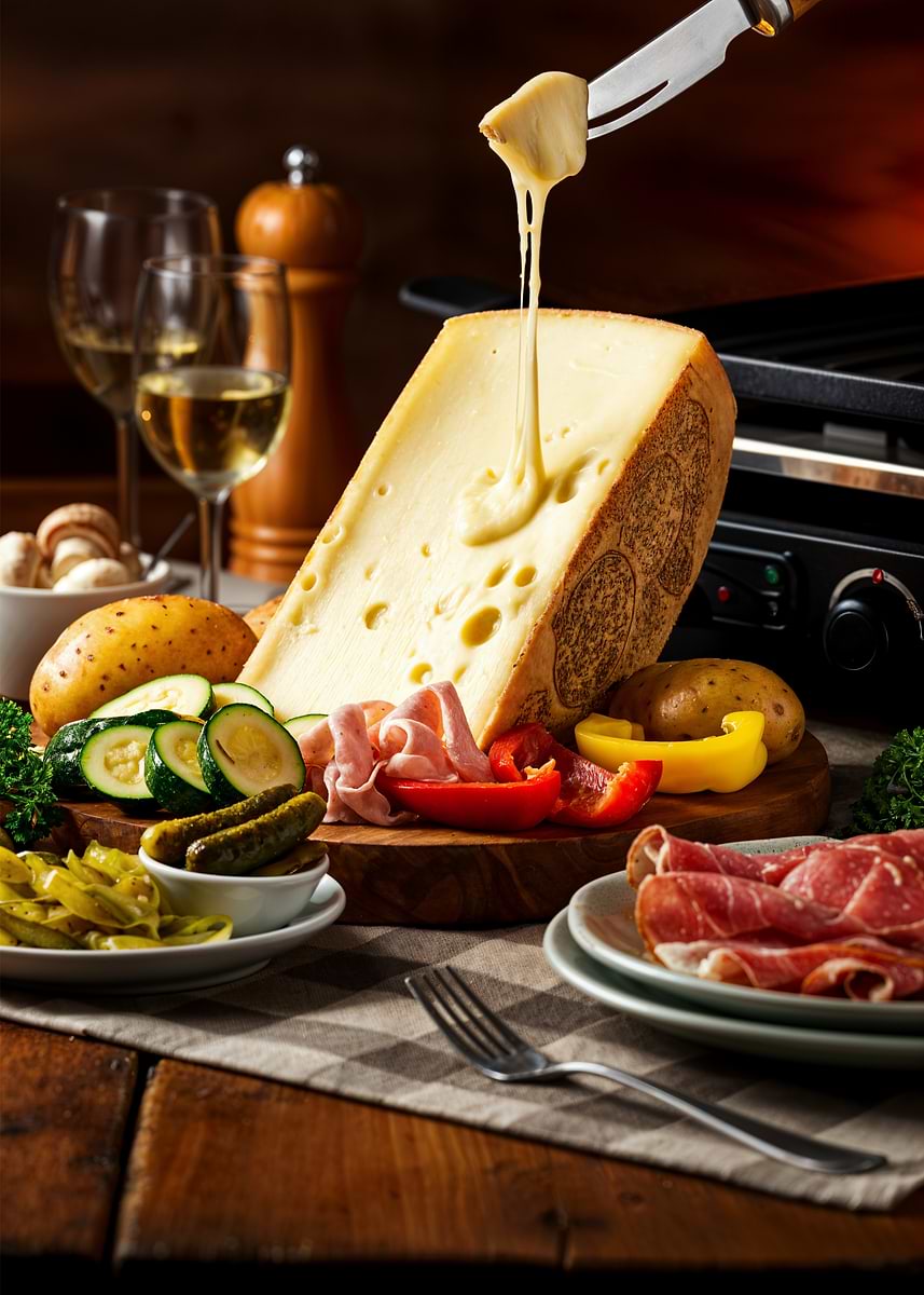 'Swiss Cheese Fondue Feast' Poster, picture, metal print, paint by ...