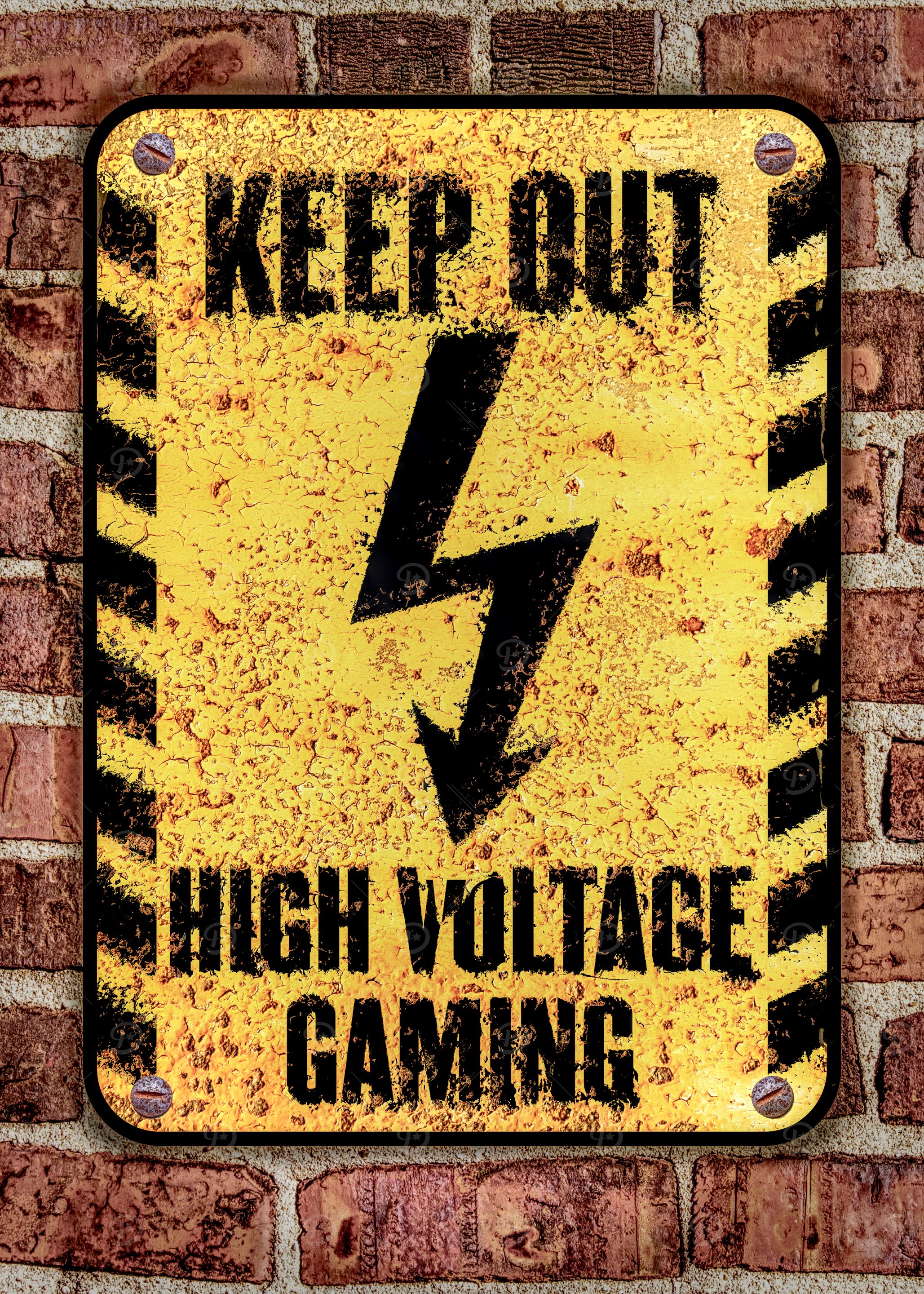 'High Voltage Gaming Sign' Poster, picture, metal print, paint by Arts ...