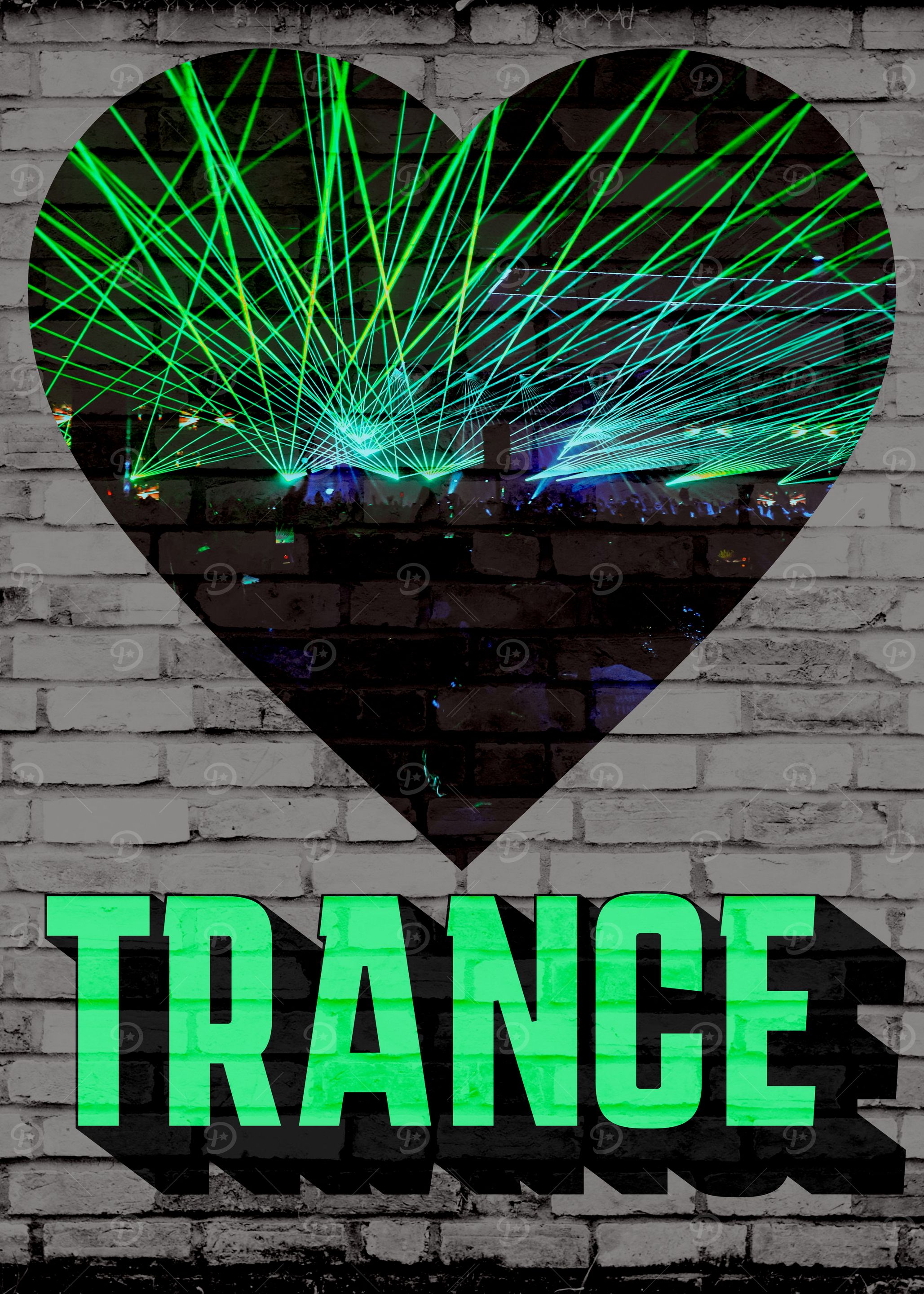 'Love Trance Music' Poster, picture, metal print, paint by L | Displate