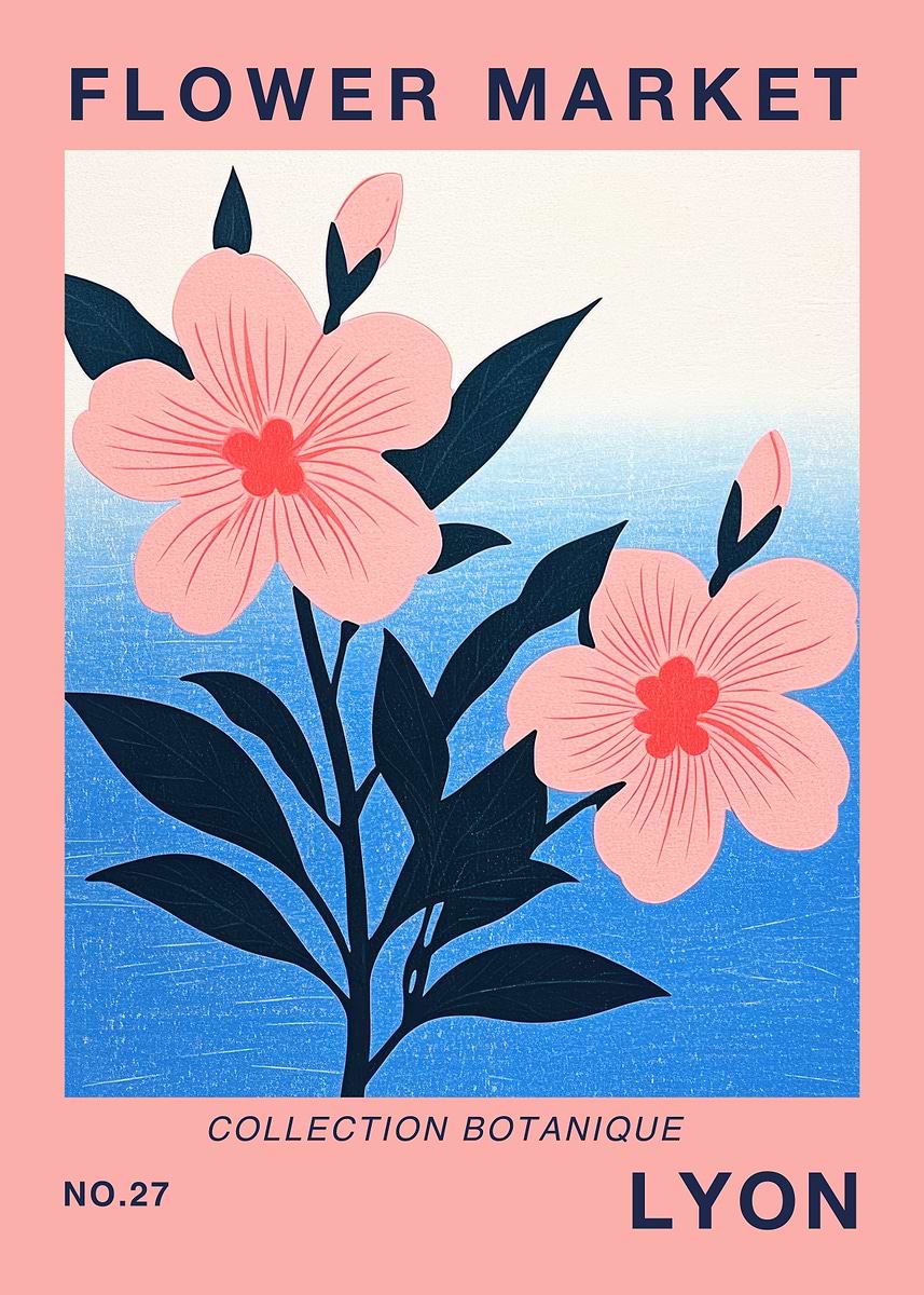 'Lyon Flower Market Print' Poster, picture, metal print, paint by ...