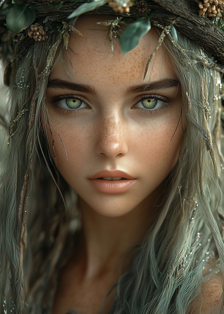 'Forest Nymph Portrait' Poster, picture, metal print, paint by Jhuyaser ...