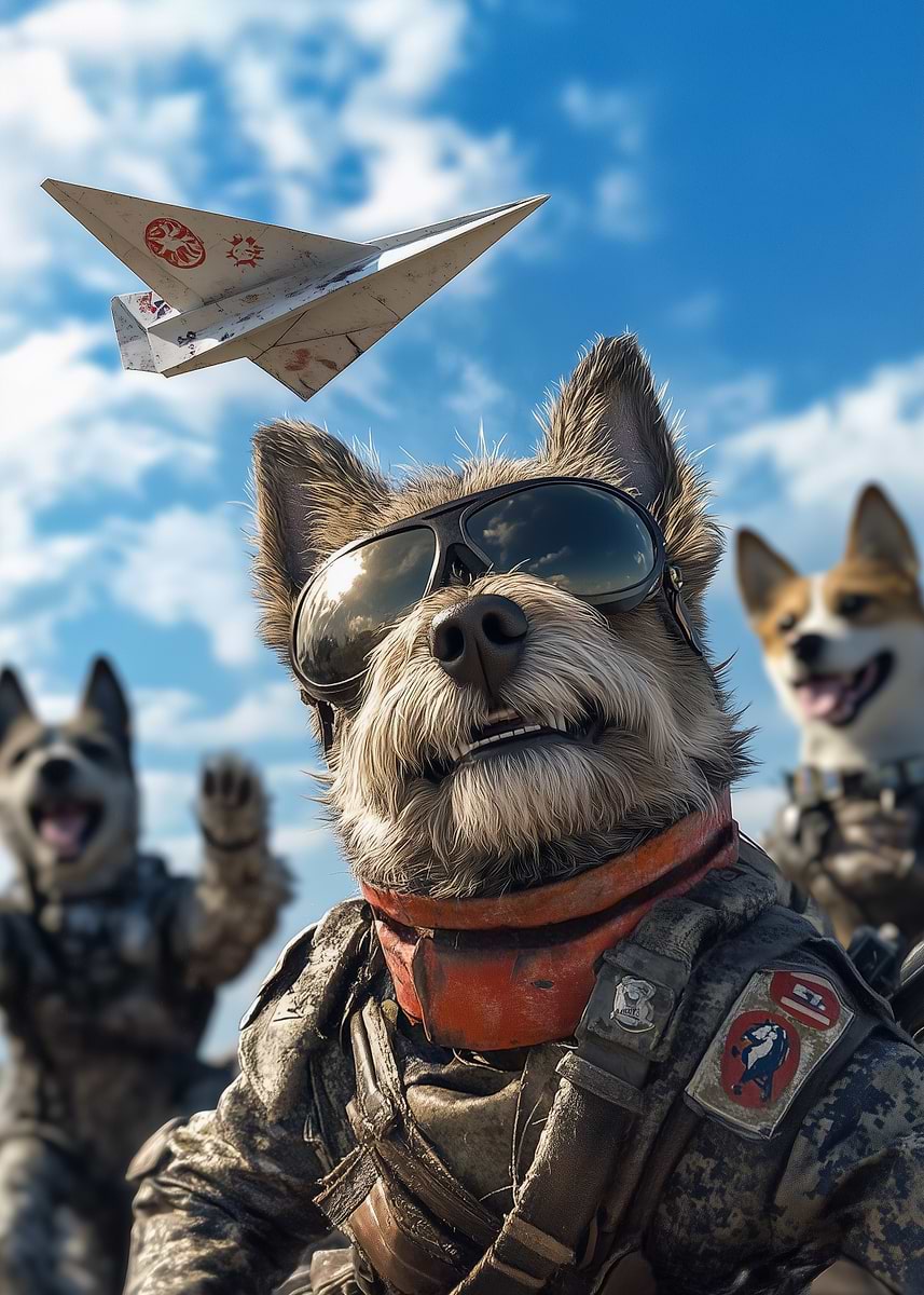 'Pilot Dogs Adventure' Poster, picture, metal print, paint by ...